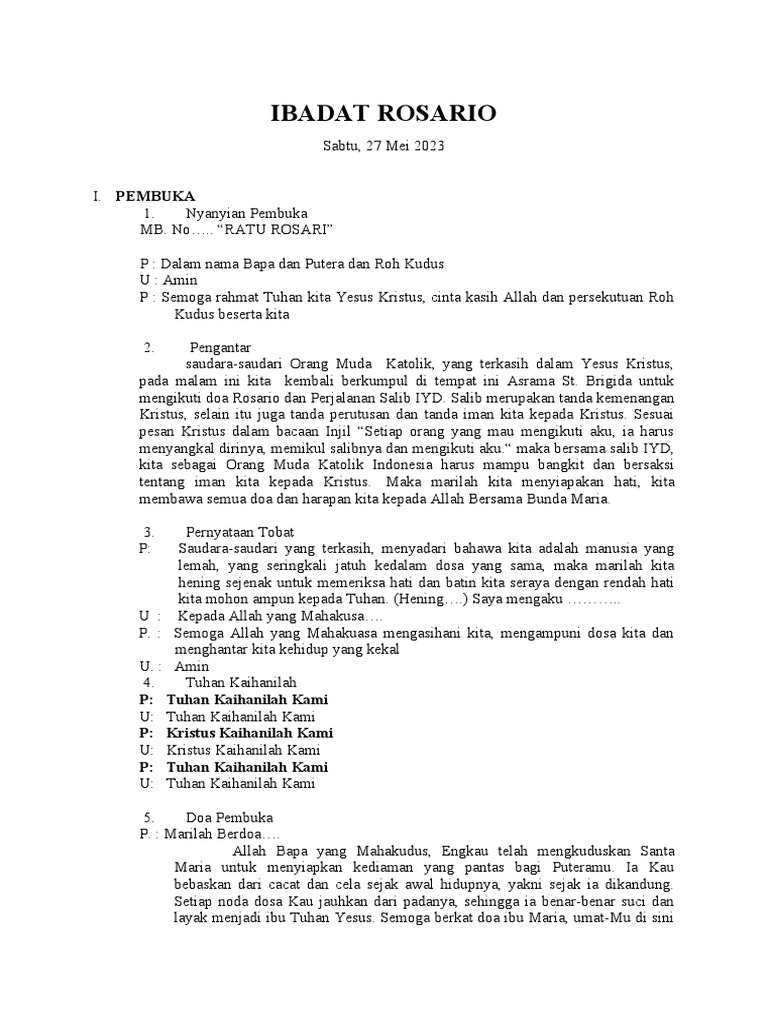 Ibadat Rosario | PDF
