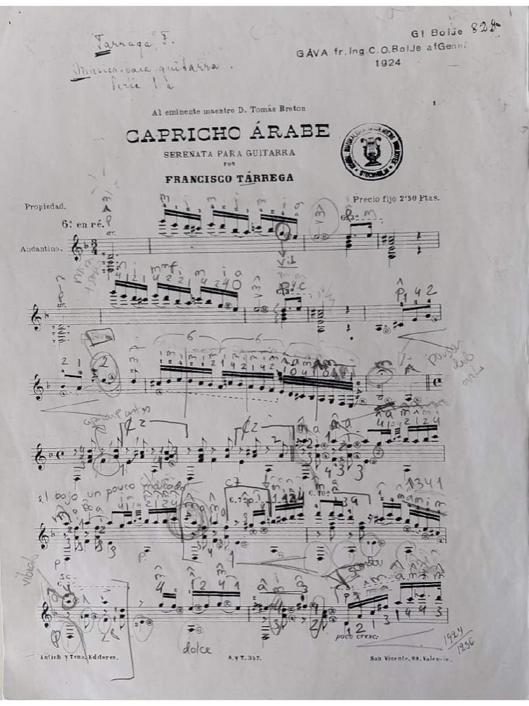 Capricho Árabe-F.Tárrega | PDF