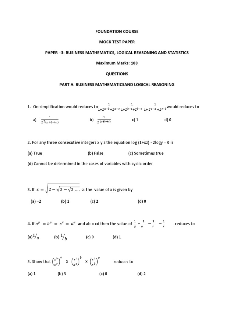 Ca Foundation Math | PDF | Cost Of Living | Mean