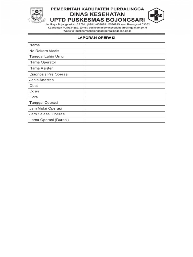 Format Laporan Operasi | PDF