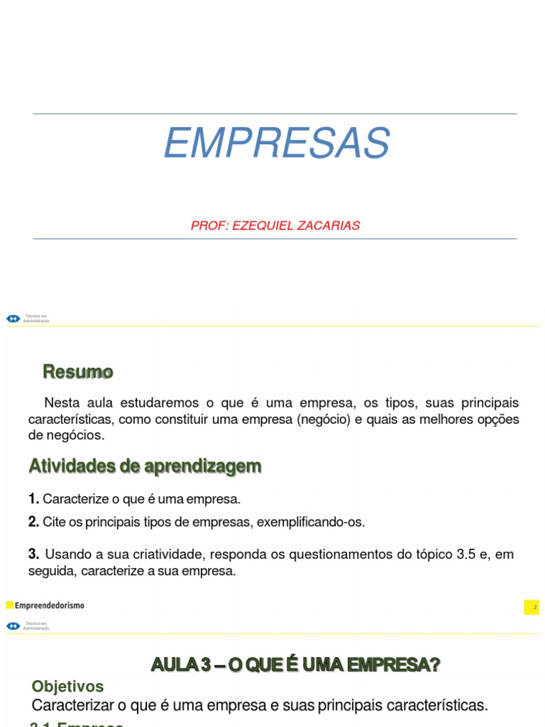 oque é uma empresa PDF | PDF | Setor terciário da economia | Economia