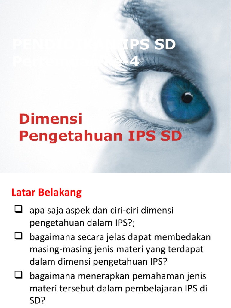 Pertemuan 4 - Dimensi Pengetahuan IPS SD | PDF