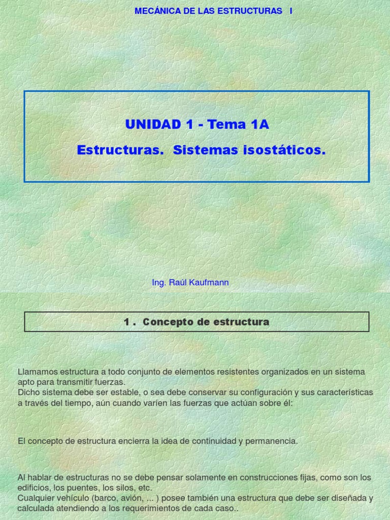 Tema 1A-Estructuras - Sistemas isostáticos | PDF
