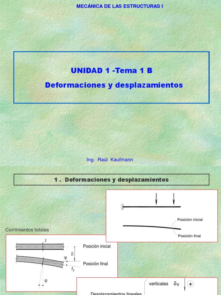 Tema 1B - Deformaciones y Desplazamientos | PDF