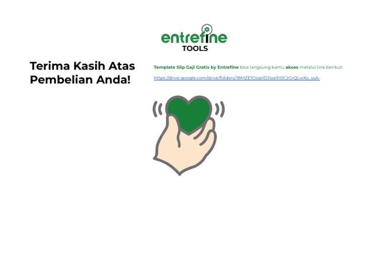 Template Slip Gaji Gratis - Terima Kasih dari Entrefine! - Sheet1 | PDF