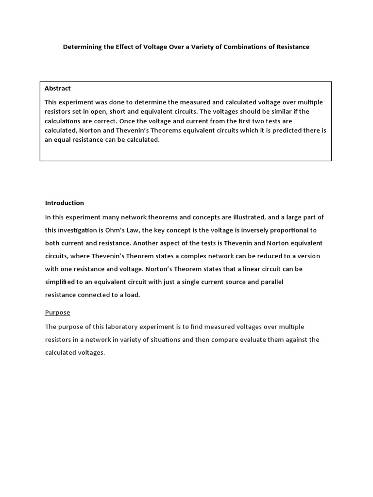 Frederick Terry's Lab report Electrical Systems | PDF | Resistor | Electrical Network