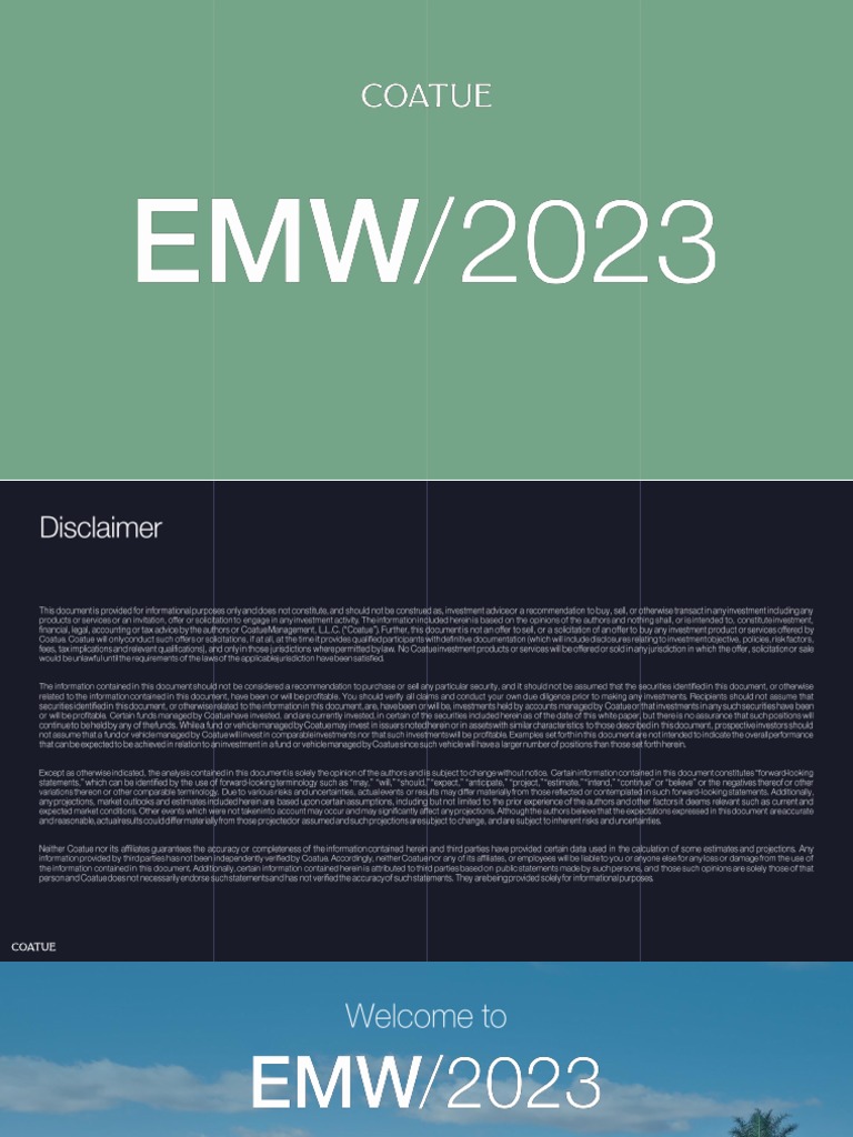 Coatue Management - East Meets West EMW Deck 22 24 June 2023 Rosewood ...