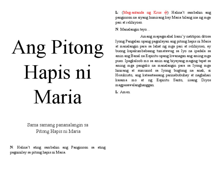 Ang Pitong Hapis Ni Maria | PDF