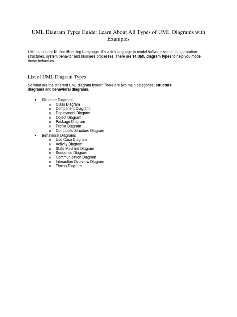UML Diagram Types Guide | PDF | Class (Computer Programming) | Unified Modeling Language