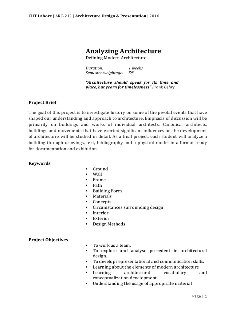 Analyzing Architecture Handout | PDF