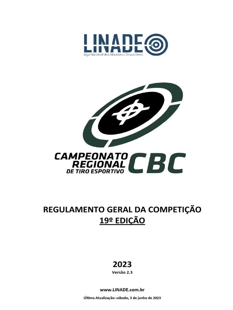 Regulamento Geral Regional CBC 2023 v2.3 | PDF | Calibre | Revólver