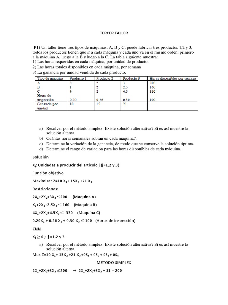 Taller 3 (Prob 1) - Taller 4 (Prob 4) | PDF Taller 3 (Prob 1) - Taller 4 (Prob 4) | PDF