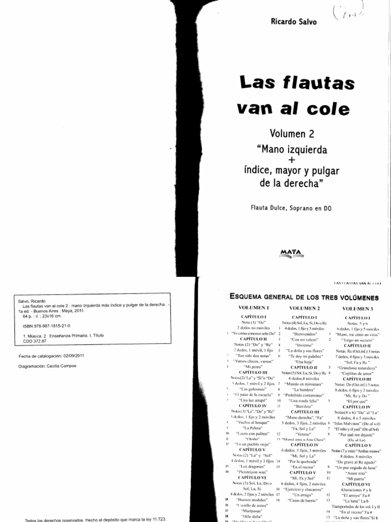 Las Flautas Va Al Cole - Vol 2 | PDF | Mano | Melodía