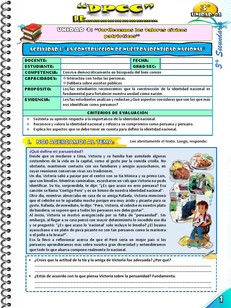 3° DPCC - Actv.01-Unid.4 2023 | PDF | Nación