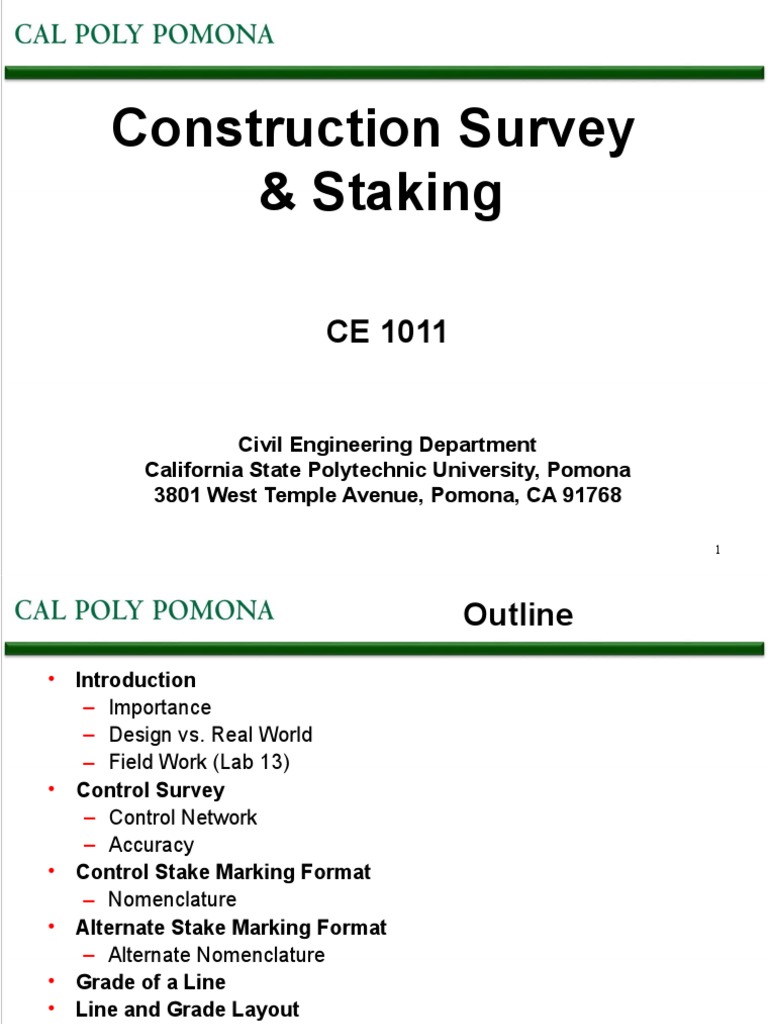 Module 10.1 - Construction Survey & Staking | PDF