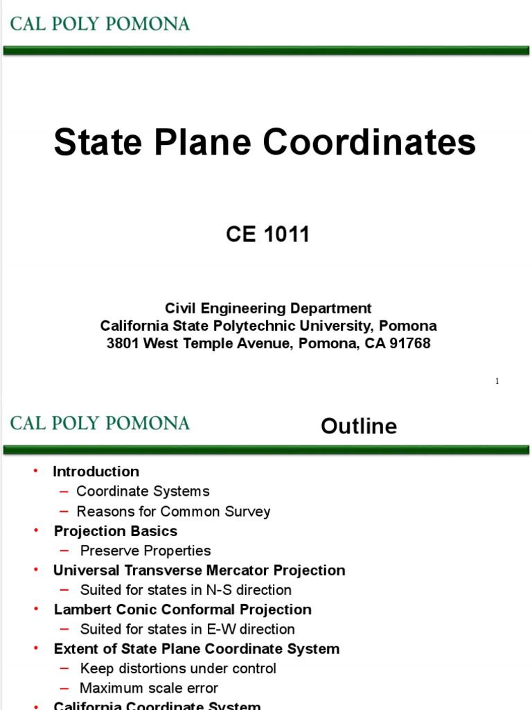 Module 11.1 - State Plane Coordinates | PDF | Geodesy | Latitude