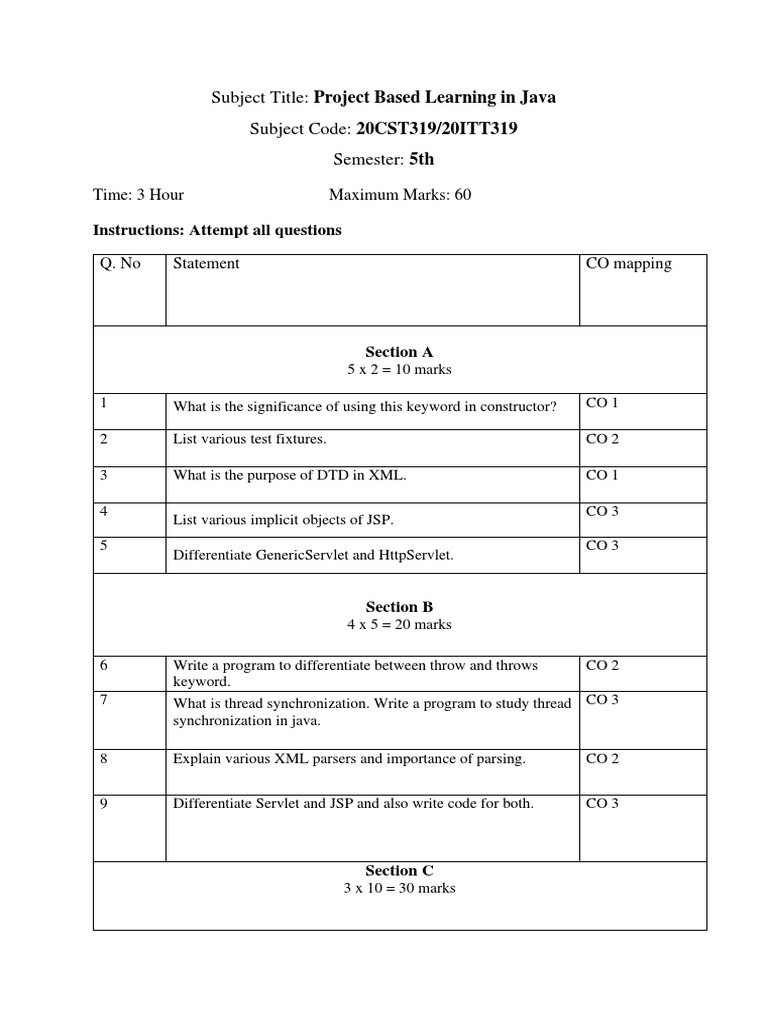 Sample Paper Question and Answer | PDF | Method (Computer Programming ...
