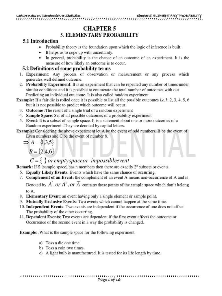 Chapter 5 Elementary Probability | PDF