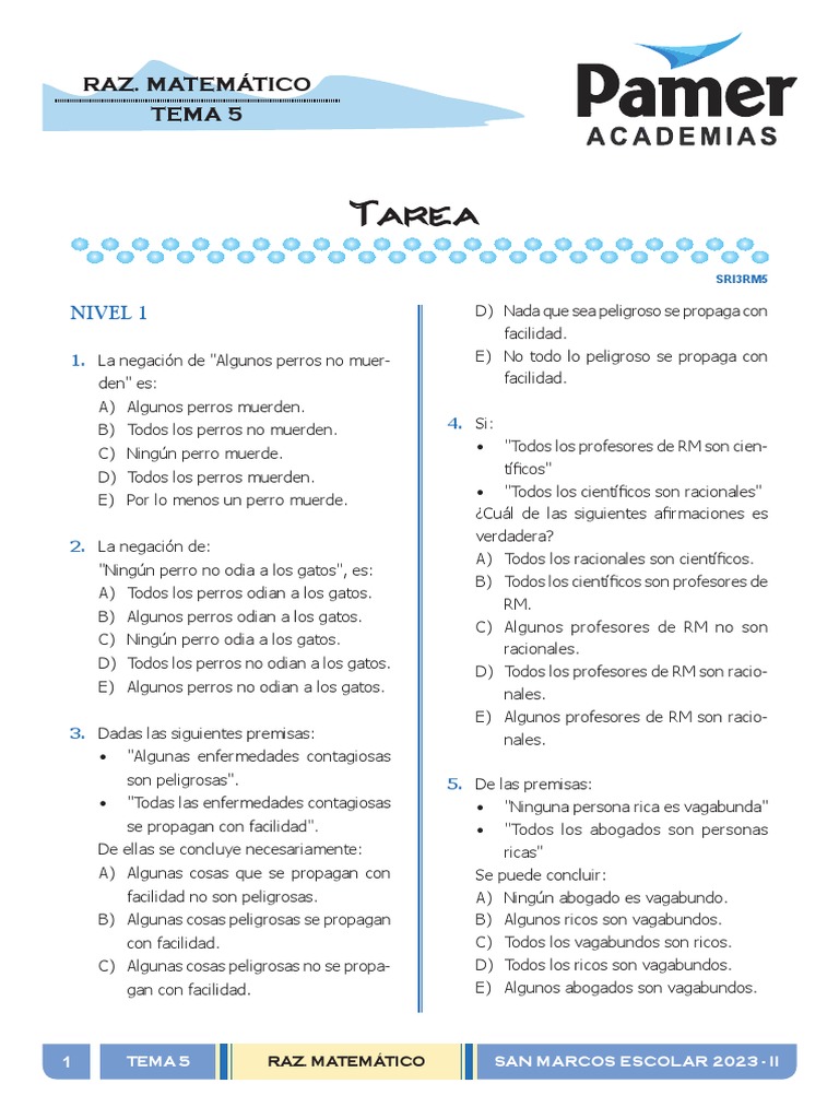 RM Sem 5 Lógica Inferencial | PDF