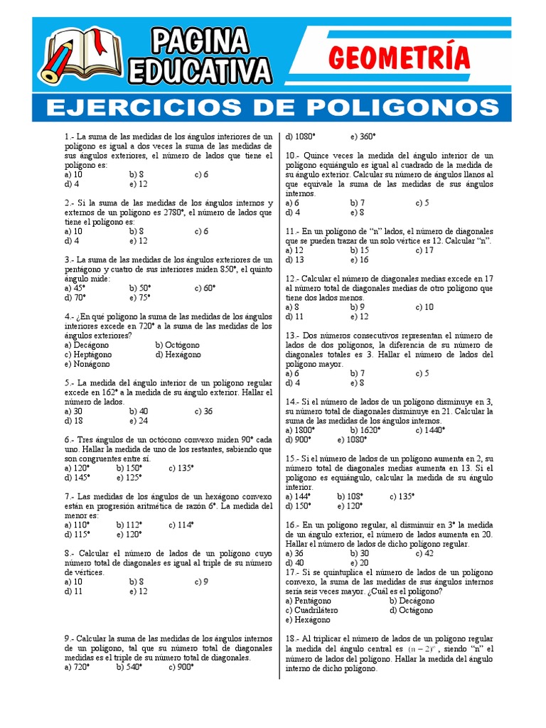 Ejercicios de Poligonos Pagina Educativa | PDF