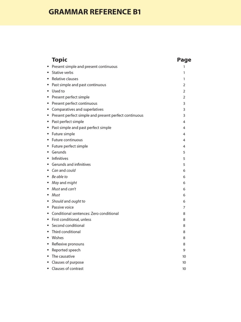Grammar Reference B1 | PDF