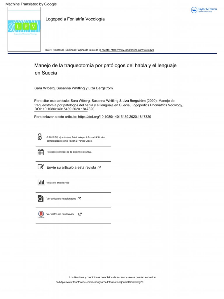 Intervencion TQT fono (1) | PDF | Cuestionario | Unidad de Cuidados ...