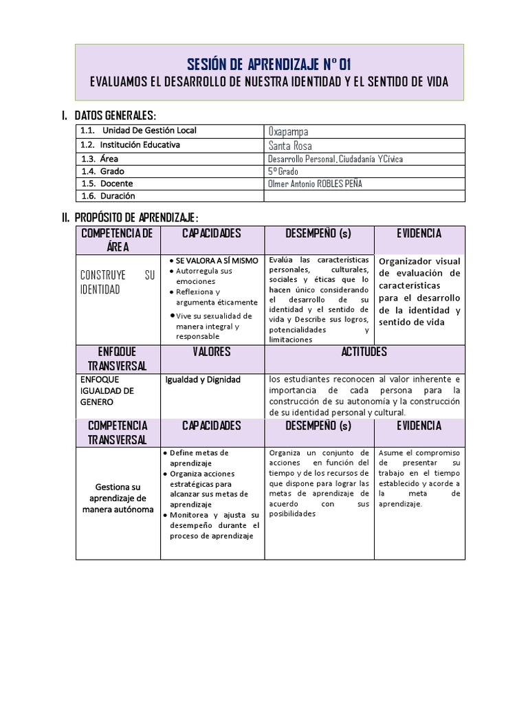 5° Sesión N°1 | PDF