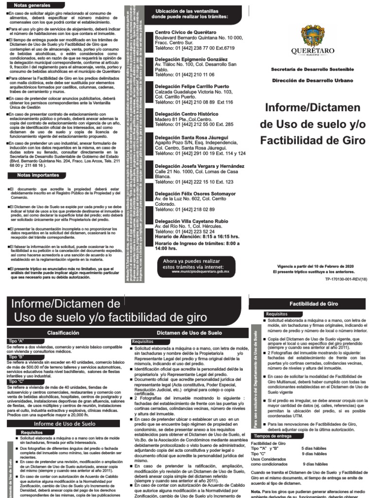 TRIP - Informe Dictamen Uso Suelo y Factibilidad Giro v18 | PDF TRIP - Informe Dictamen Uso Suelo y Factibilidad Giro v18 | PDF