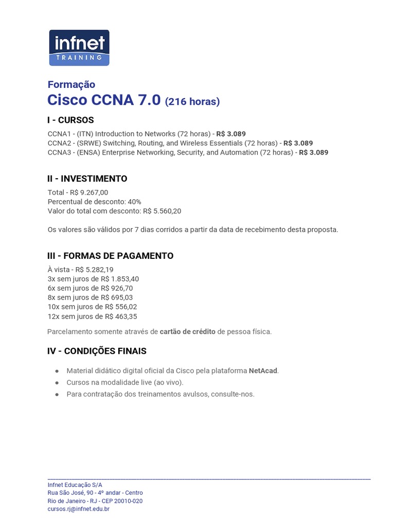 Valores Cisco CCNA 7.0 v. nov_20 | PDF