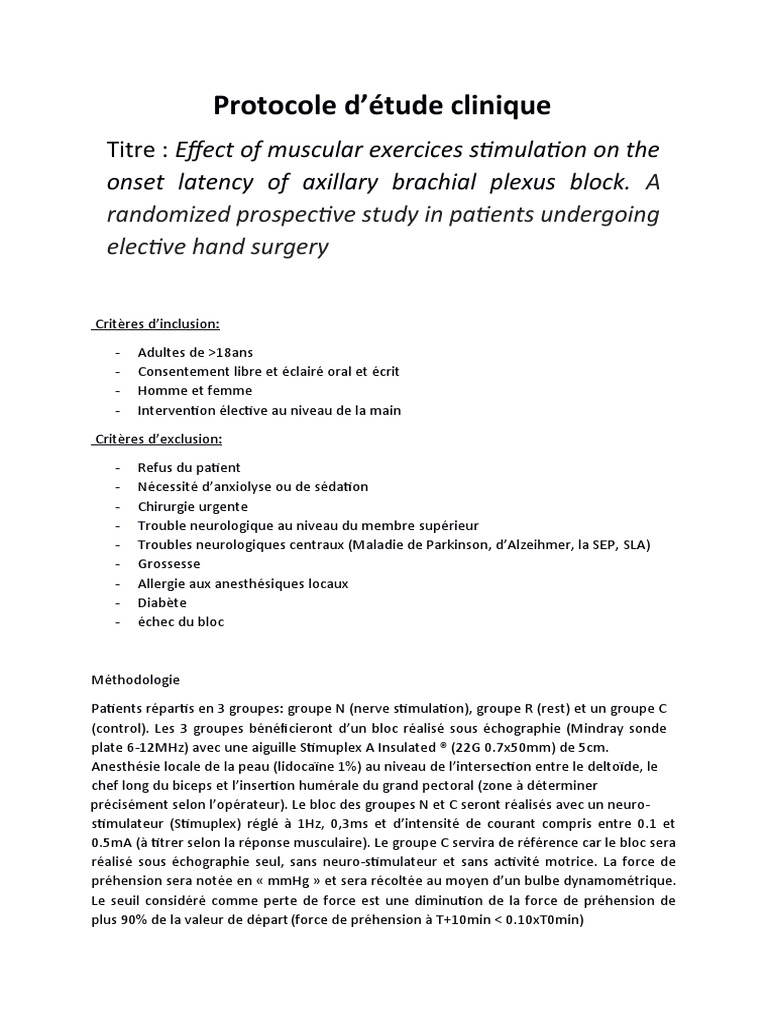 Protocole ETUDE FINAL | PDF