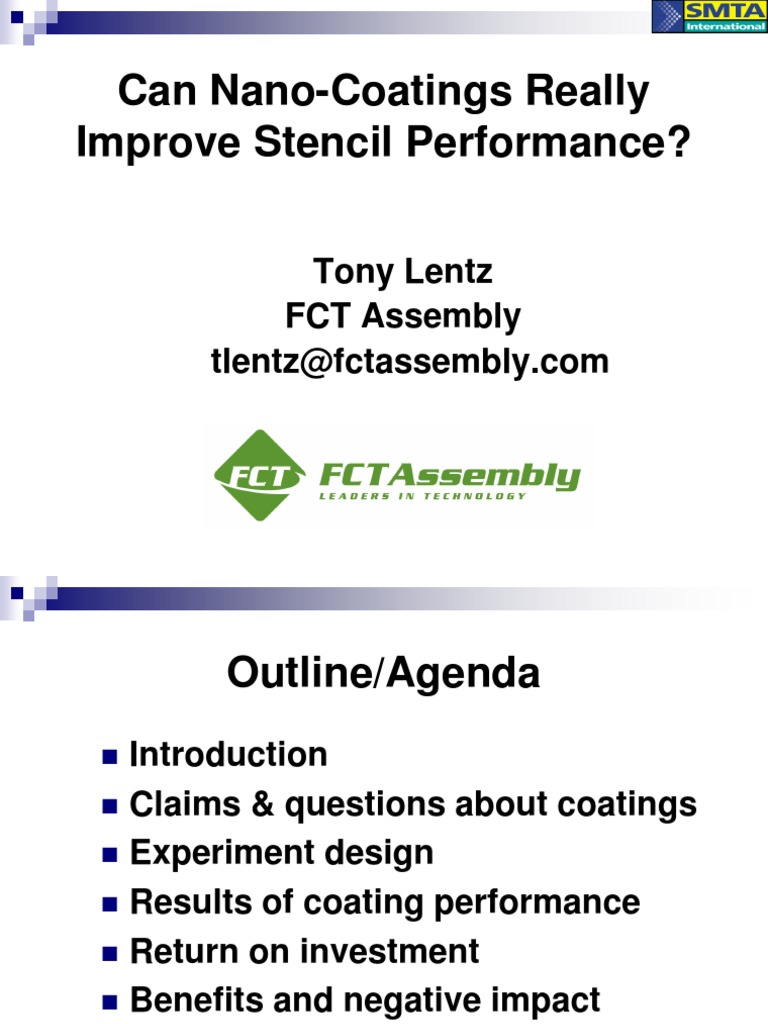 Nano-Coatings for Stencil Efficiency | PDF | Printed Circuit Board | Building Engineering
