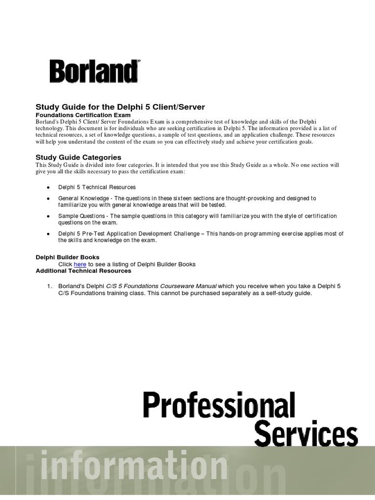 Delphi 5 Certification Guide | PDF | Databases | Sql