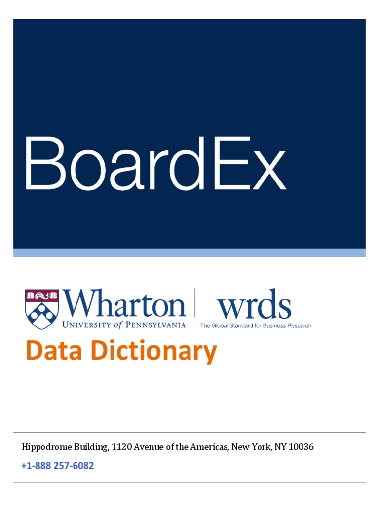 BoardEx Data Dictionary Overview | PDF | Option (Finance) | Valuation ...