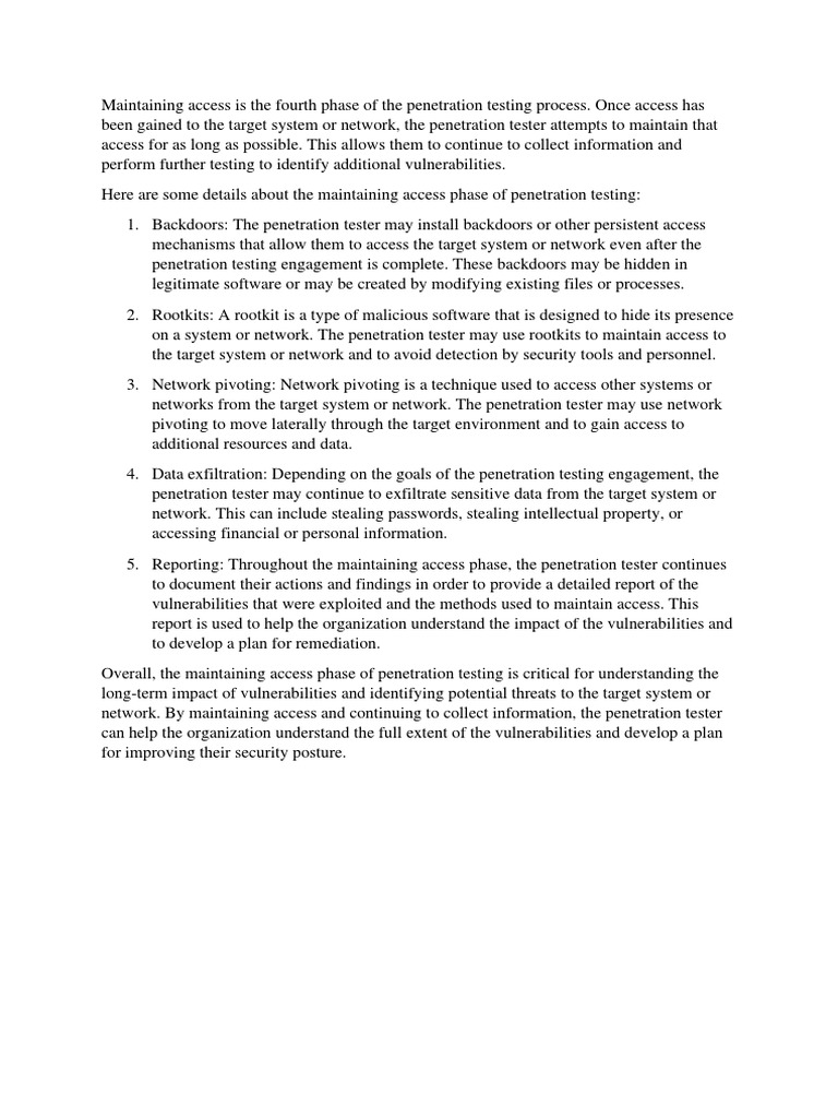 Maintaining Access | PDF