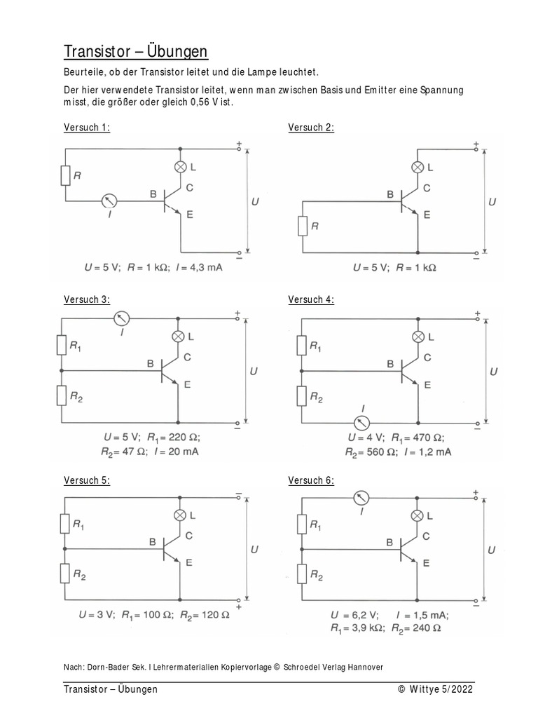 06d Transistor Übungen | PDF