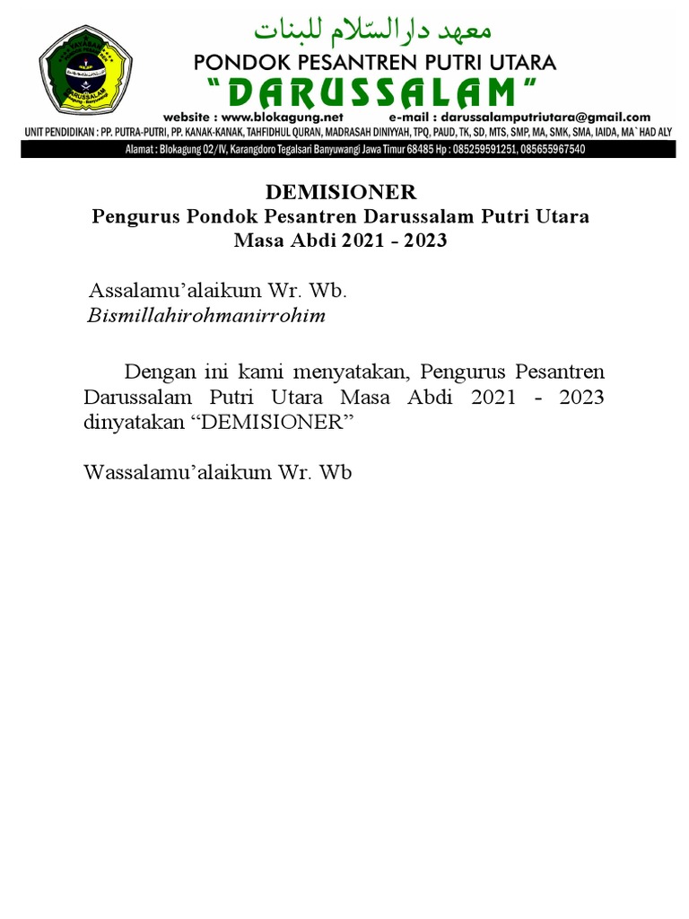 Teks Demisioner | PDF