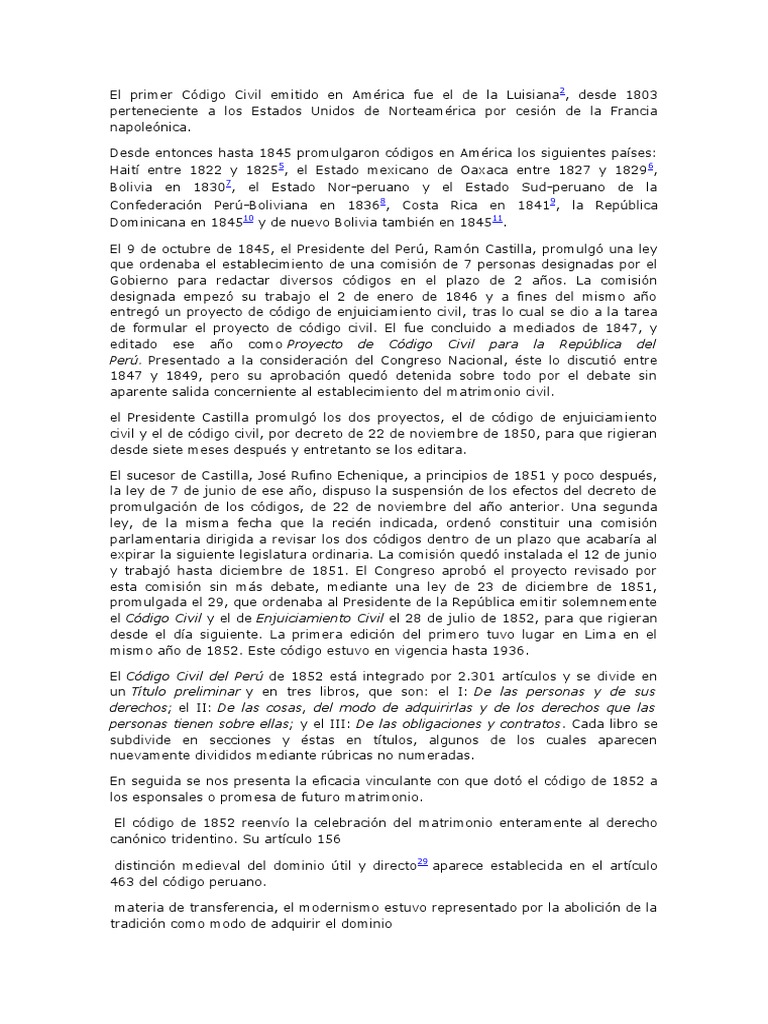 El Primer Código Civil Emitido en América Fue El de La Luisiana2 ...