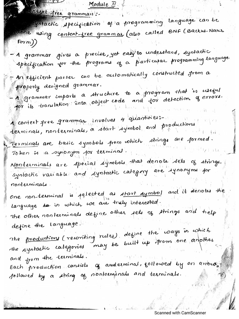 Chapt. 4 Syntax Analysis - Part1 | PDF Chapt. 4 Syntax Analysis - Part1 | PDF