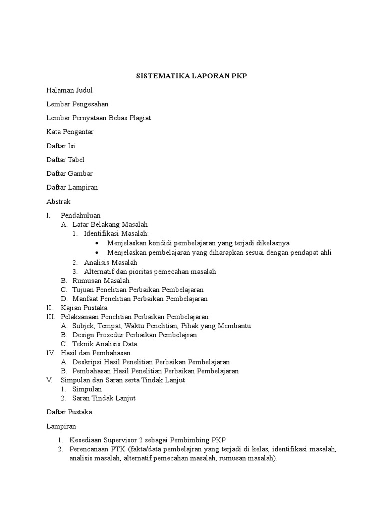 Contoh Sistematika Laporan PKP | PDF | Karier & Perkembangan