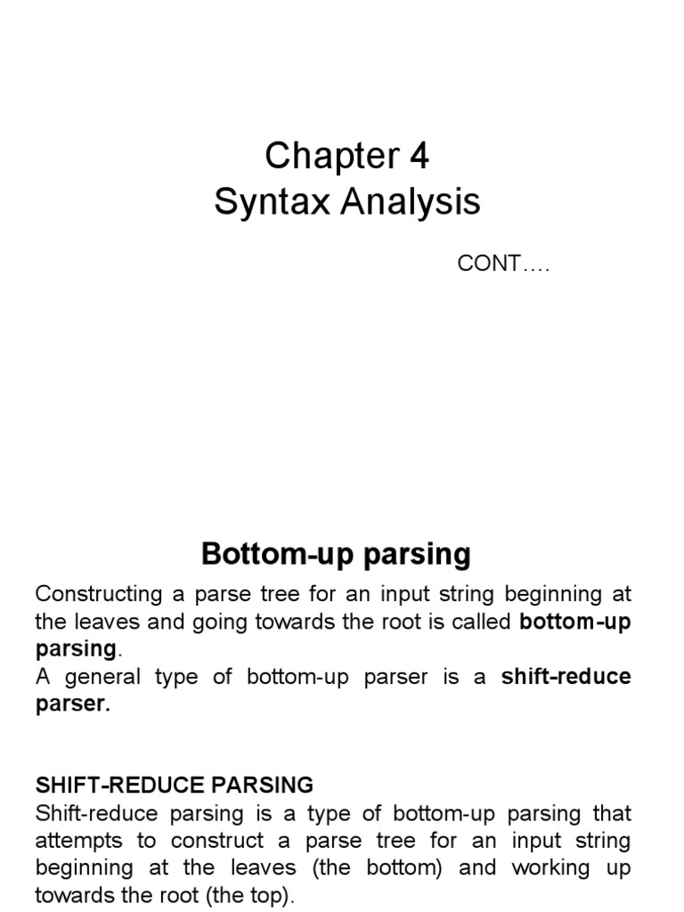 CH 4 Syntax Analysis - Part2 | PDF | Parsing | Mathematical Logic CH 4 Syntax Analysis - Part2 | PDF | Parsing | Mathematical Logic