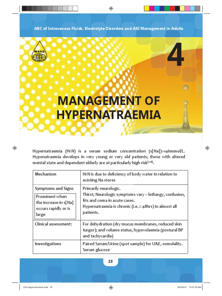 (2017) ABC of Intravenous Fluids, Electrolyte Disorders and AKI Management in Adults, Management ...