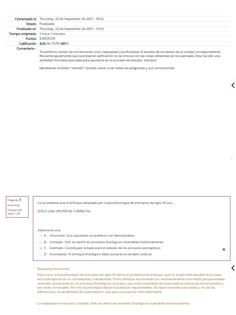 2021 2C AUTOTEST DE LA UNIDAD DOS - Revisión Del Intento | PDF