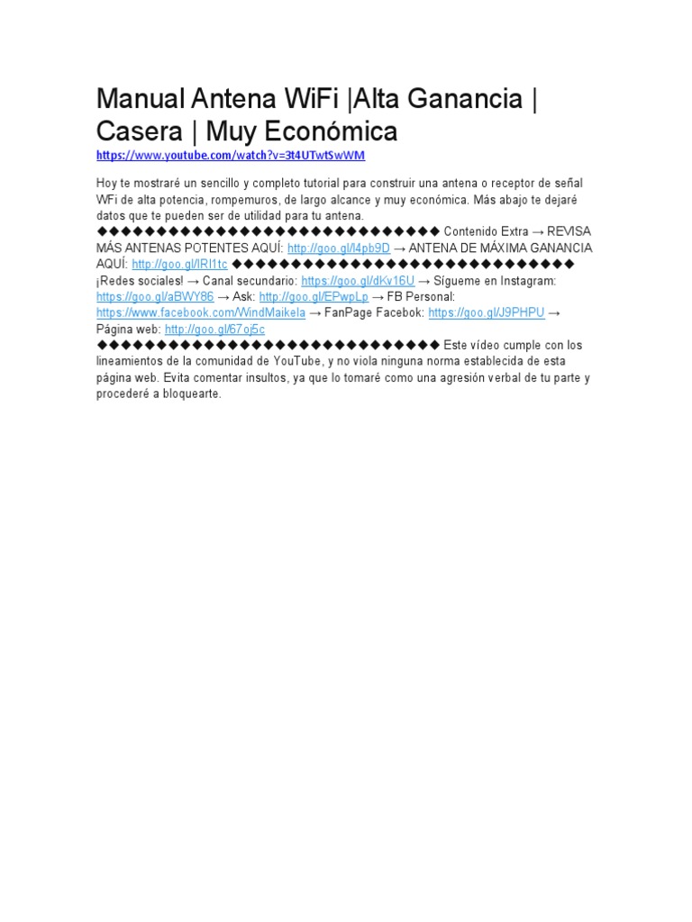 Manual Antena WiFi | PDF