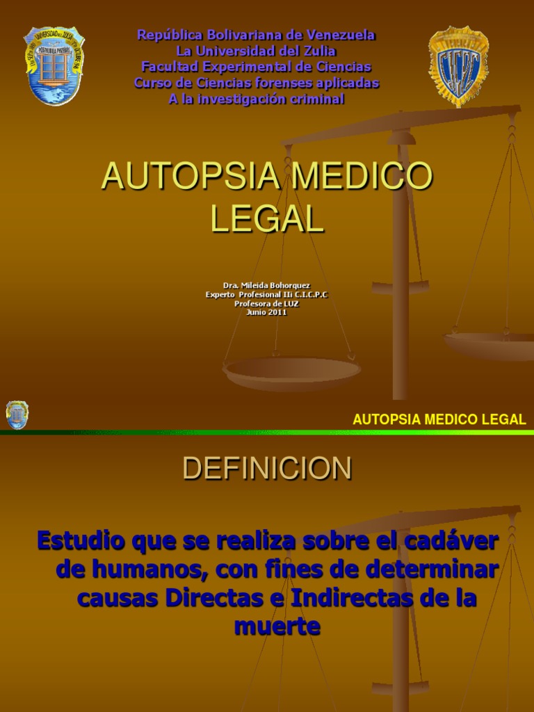 Autopsia Médico-Legal: Definición y Proceso | PDF | Medicina | Autopsia