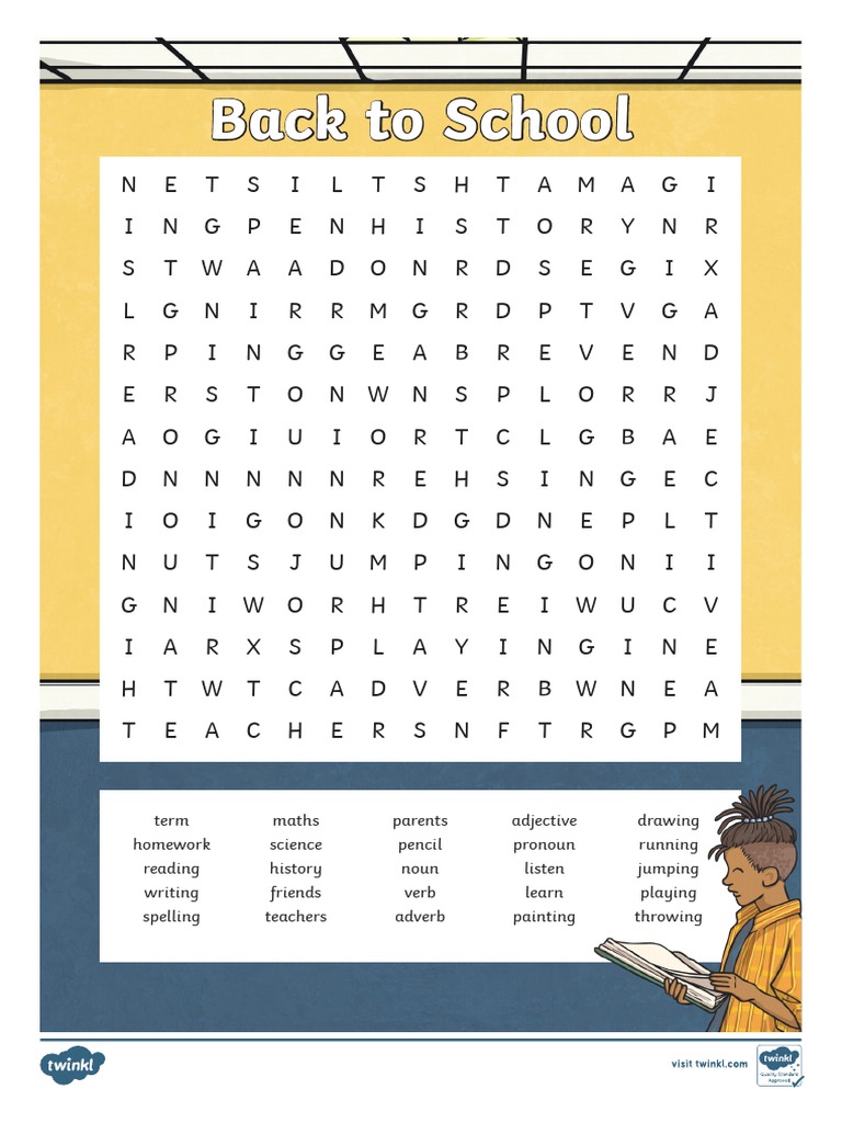Back to School Word Search | PDF