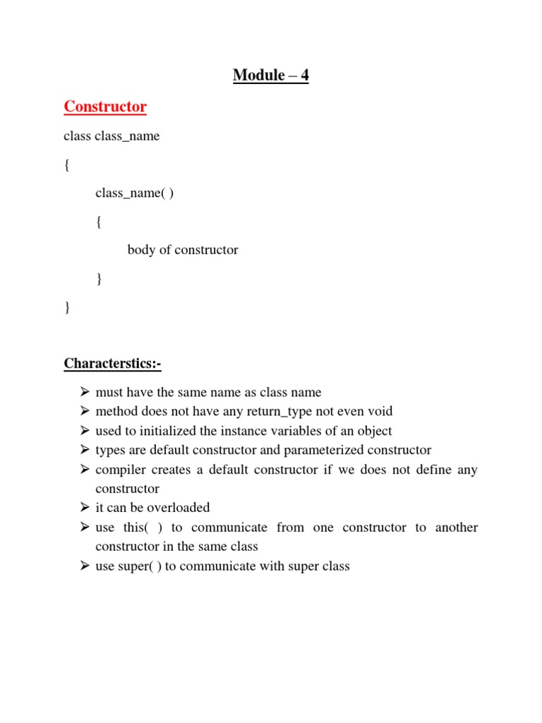 Constructor in Java | PDF | Programming | Constructor (Object Oriented ... Constructor in Java | PDF | Programming | Constructor (Object Oriented ...