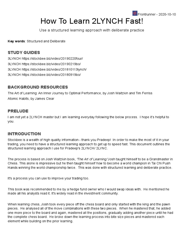 2LYNCH - Structured Learing Path | PDF | Learning | Cognition