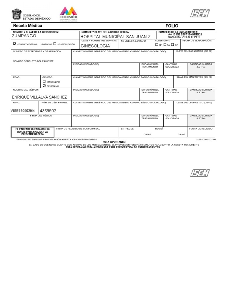 01 Receta Médica | PDF