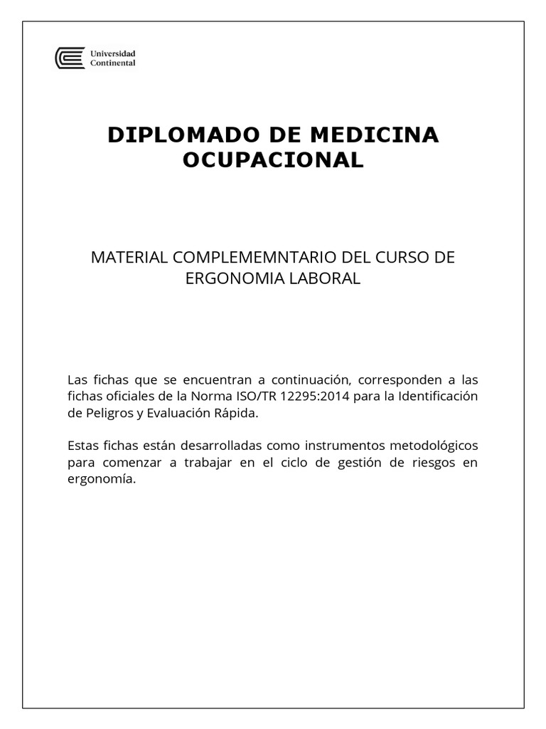 Fichas ISO/TR 12295 para Ergonomía | PDF | Codo | Fuerza