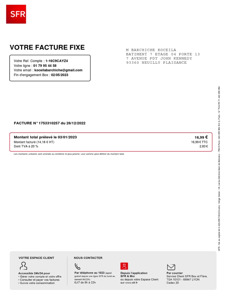 SFR Facture 3 | PDF